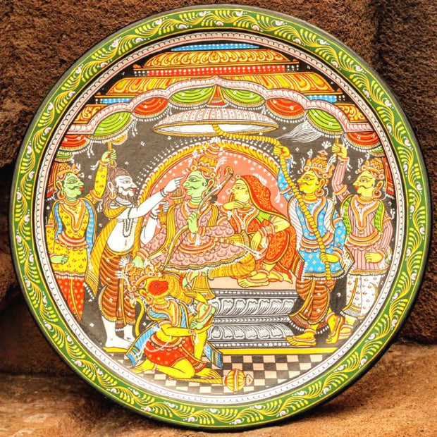 Pattachitra Ram Darbar Wall Plate | Authentic Odisha Art – Maavni Designs